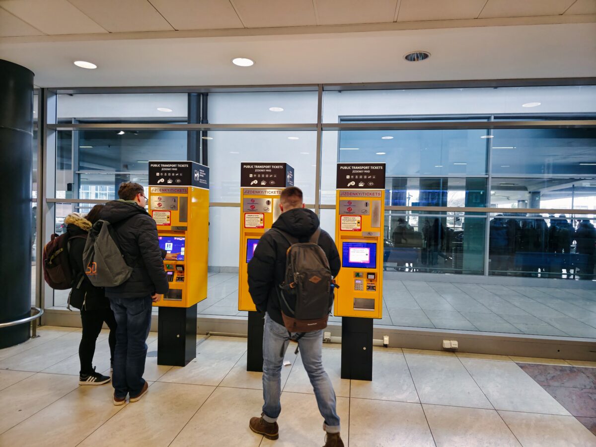 Terminal 2 arrival lobby public bus tickets machines - Avada Business